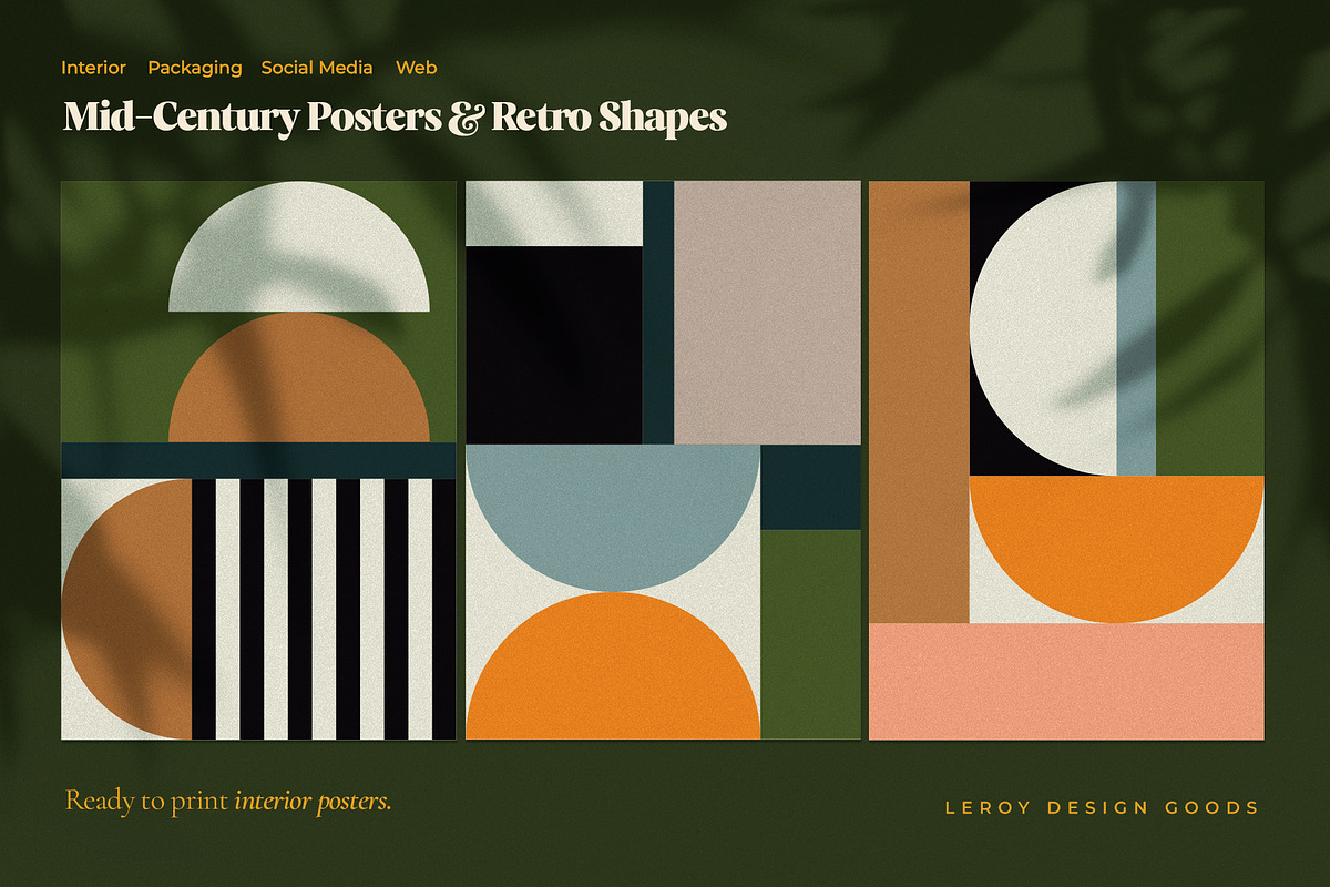 Mid-Century Posters & Retro Shapes
