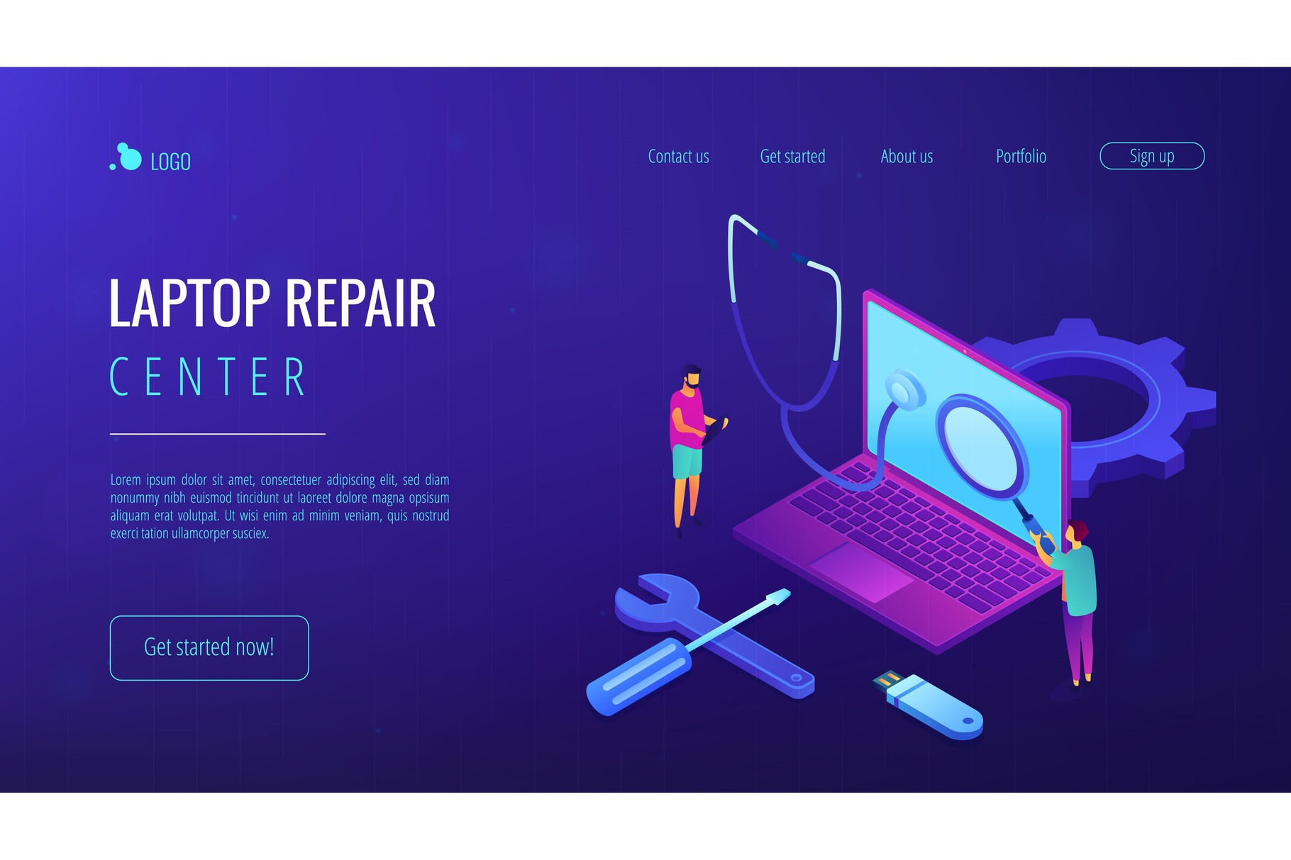 Computer service concept isometric, a Technology Illustration by Visual ...