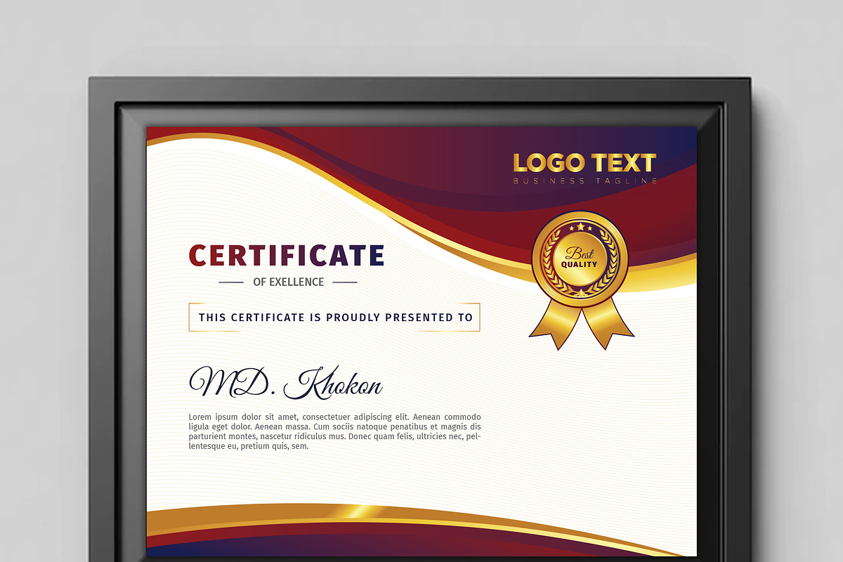 Luxury Design Certificate Template, a Stationery Template by MRI STUDIO ...