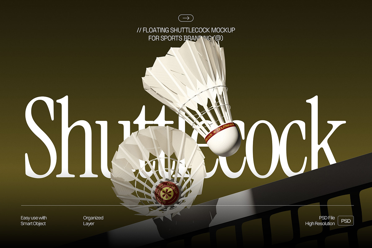 Dynamic Shuttlecock Mockup, a Product Mockup by fakhroo