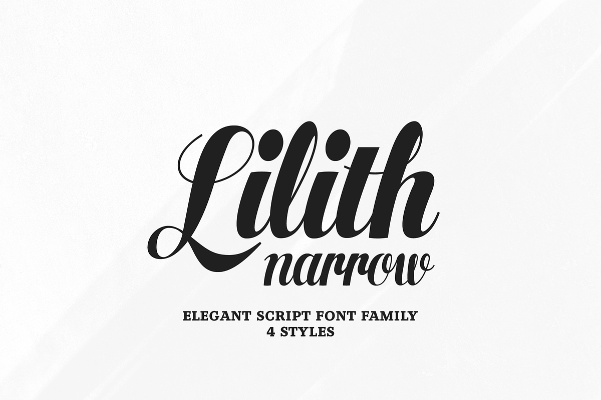 Lilith Script Pro Narrow Font Family, a Script Font by Monday Type ...