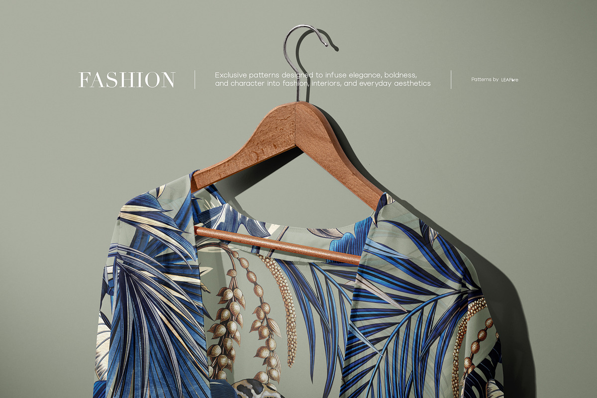 Indigo Jungle | Tropical Patterns, a Pattern Graphic by LEAFure