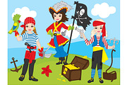 Vector Pirate Girl Clipart, an Illustration by TheCreativeMill