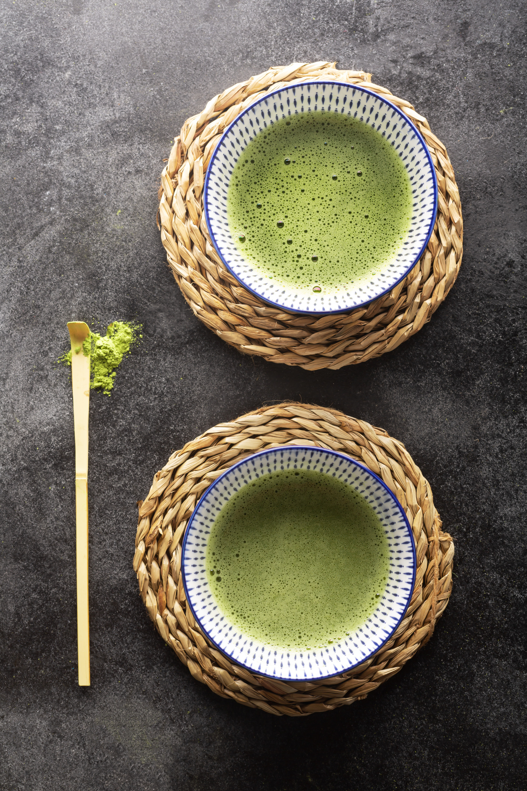 Top view of green tea matcha in a bo featuring matcha, tea, and green ...