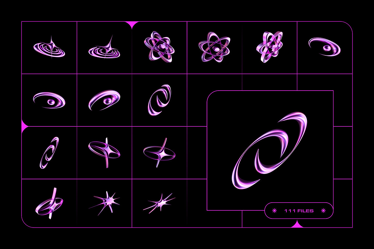 3D Y2K Objects - 111 illustrations, an Object Graphic by assetpro.design