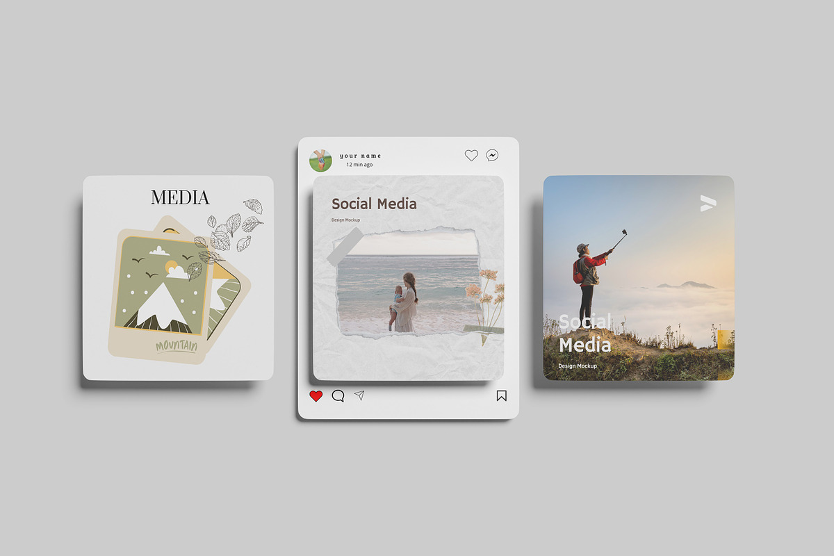 Social Media Post Mockups, an Advertising Mockup by Akaimockup