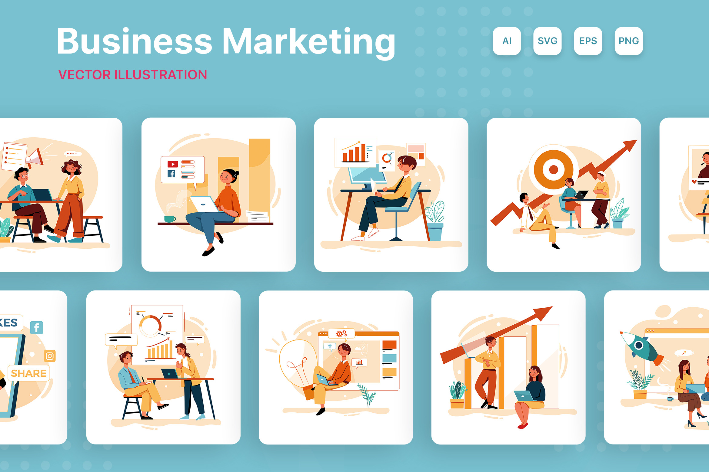 M251_Business Marketing Illustration, an Illustration by hoangpts ...