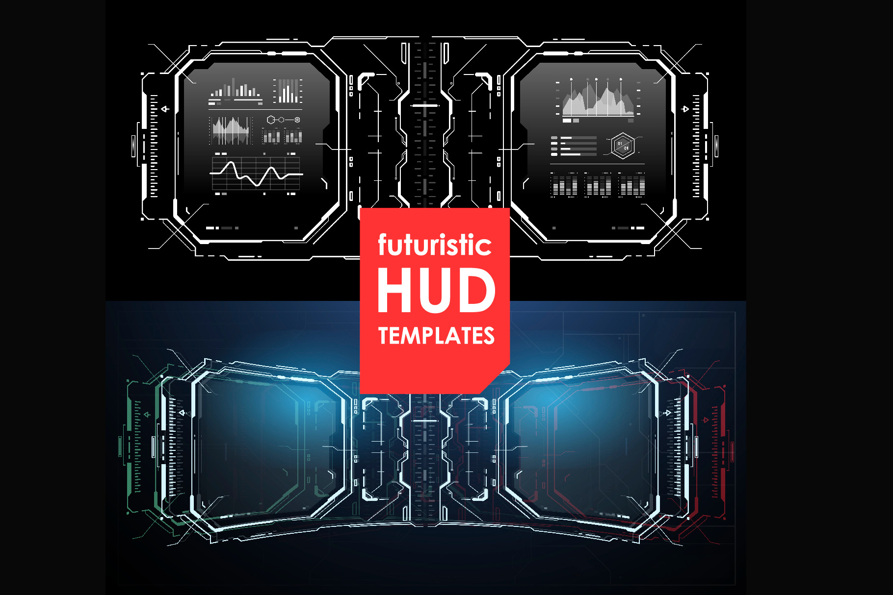 Futuristic Hud Ui Templates, Cyber., a Technology Illustration by ...