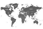 8x B&W World Maps | Education Illustrations ~ Creative Market