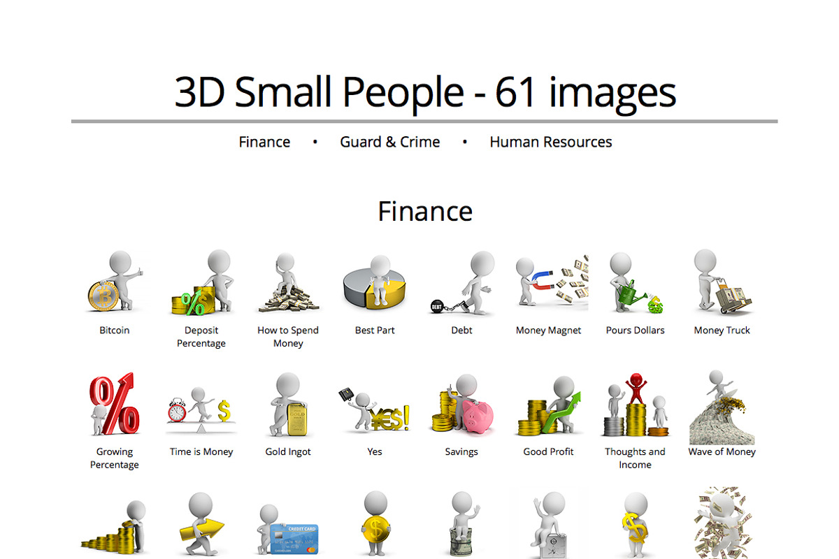 3D Small People - Set 09, a Finance Illustration by Anatoly Maslennikov