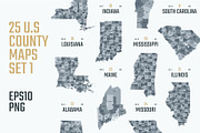 25 US County Maps set1