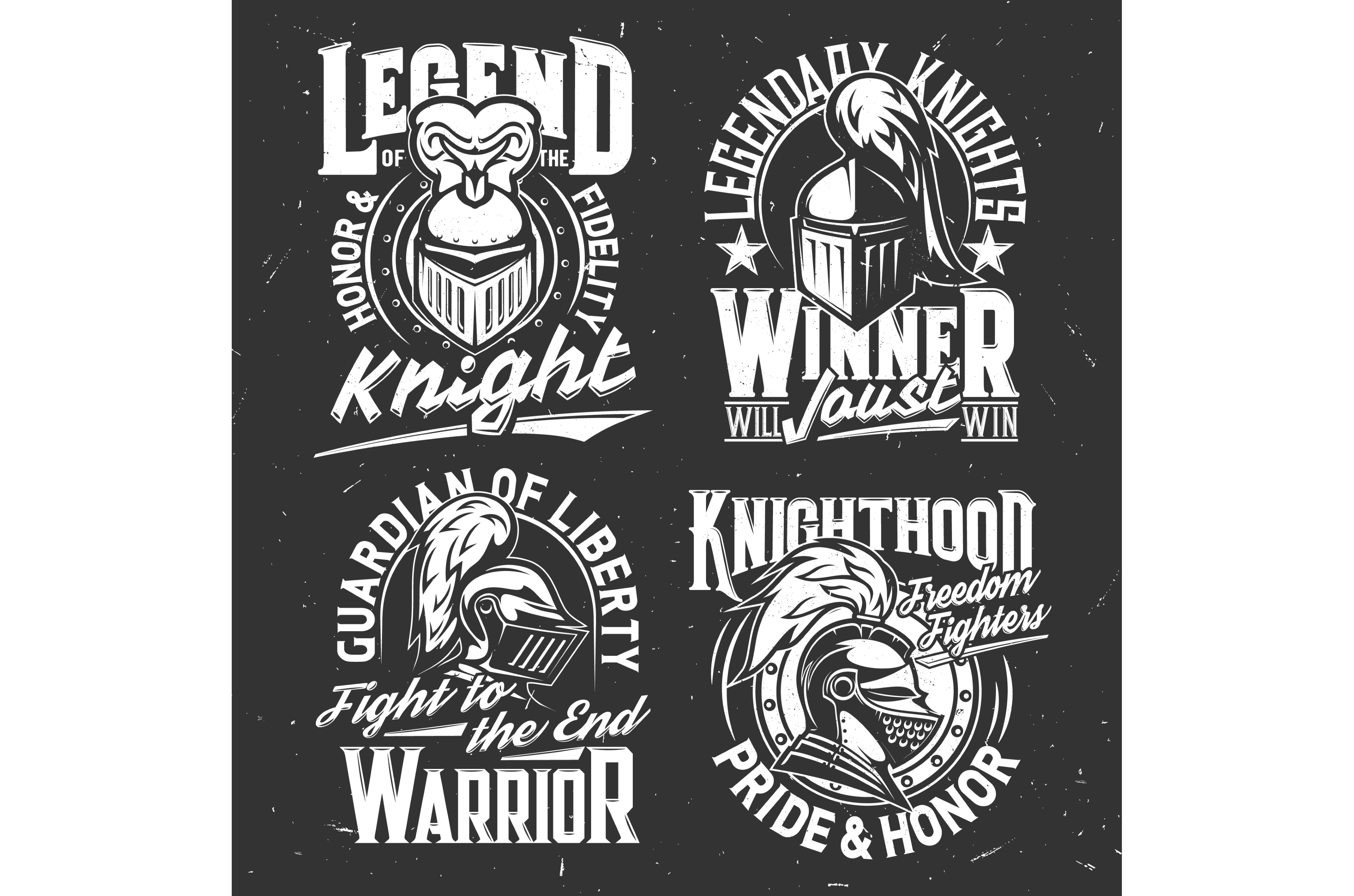 Knight warrior t-shirt prints, an Illustration by Vector Tradition