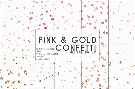 Confetti Digital Paper, a Pattern Graphic by TeaBerry