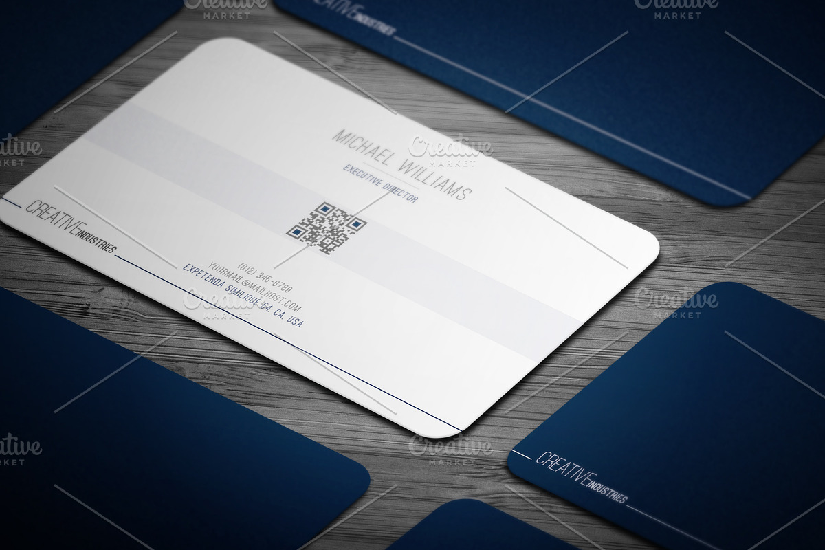 Deep Blue Business Card, a Business Card Template by Lucas Alexander