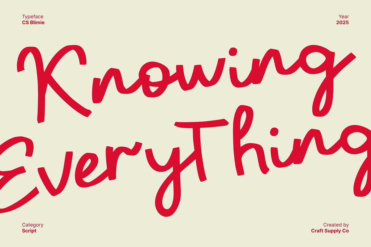 CS Blimie – Handwritten Script Font, a Script Font by Craft Supply Co.