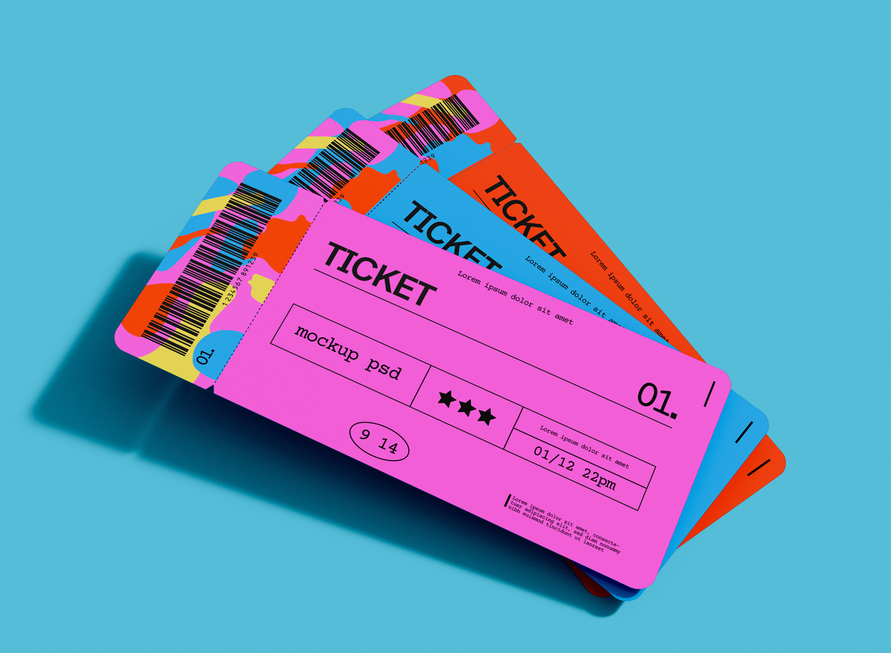 Tickets Pass Mockup, a Print Template by Mego-studio