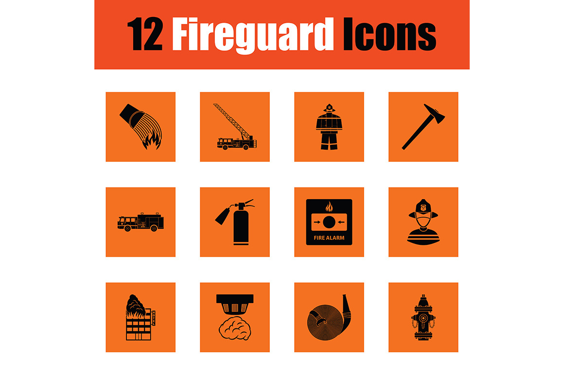 Set of fire service icons, an Icon by Pavel Vectors