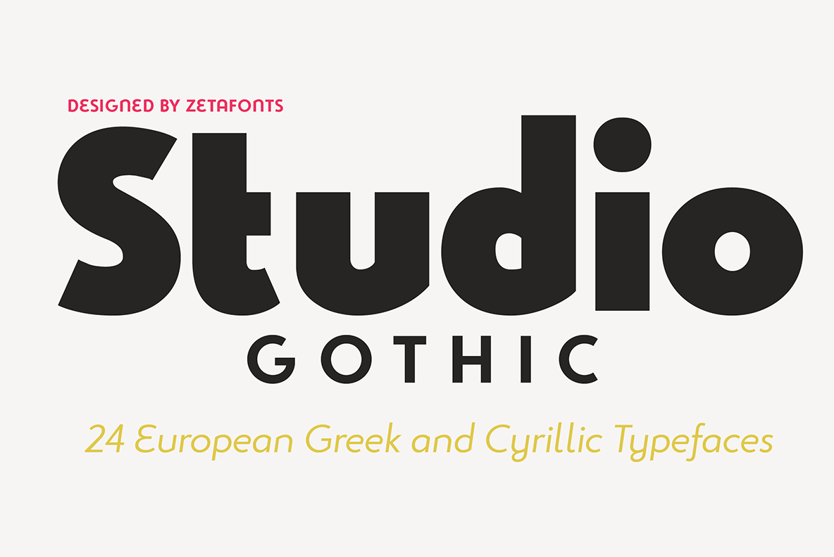 Studio Gothic - 24 fonts, a Sans Serif Font by Zetafonts
