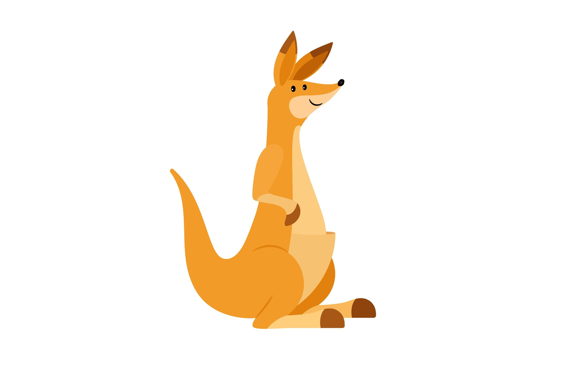 Kangaroo. Cute vector wallaby illustration, cartoon kangaroo or ...