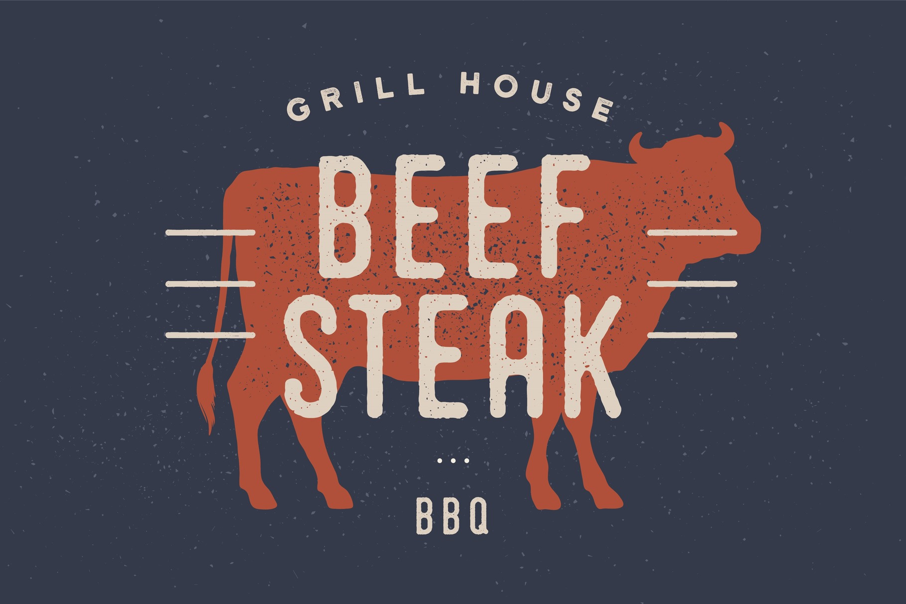 Beef, cow. Poster for Butchery shop, an Animal Illustration by Foxys ...