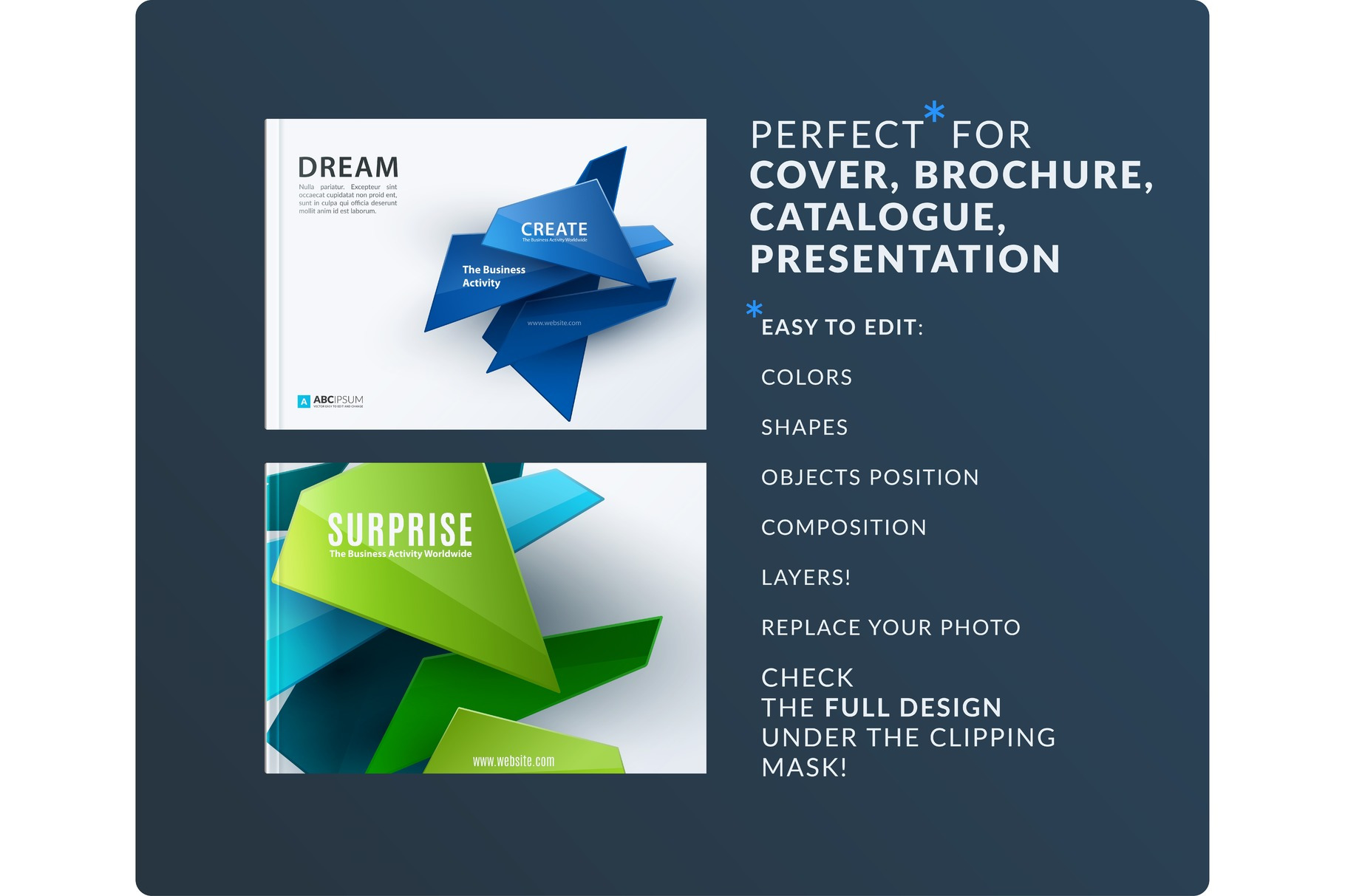 Presentation. Abstract vector set of modern horizontal templates with ...