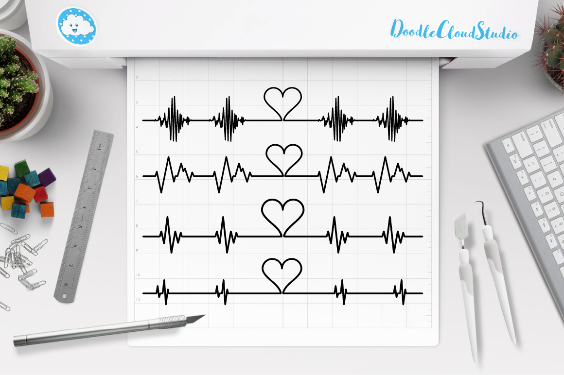 Cardio Heart SVG, Heartbeat SVG file, a Healthcare Illustration by ...