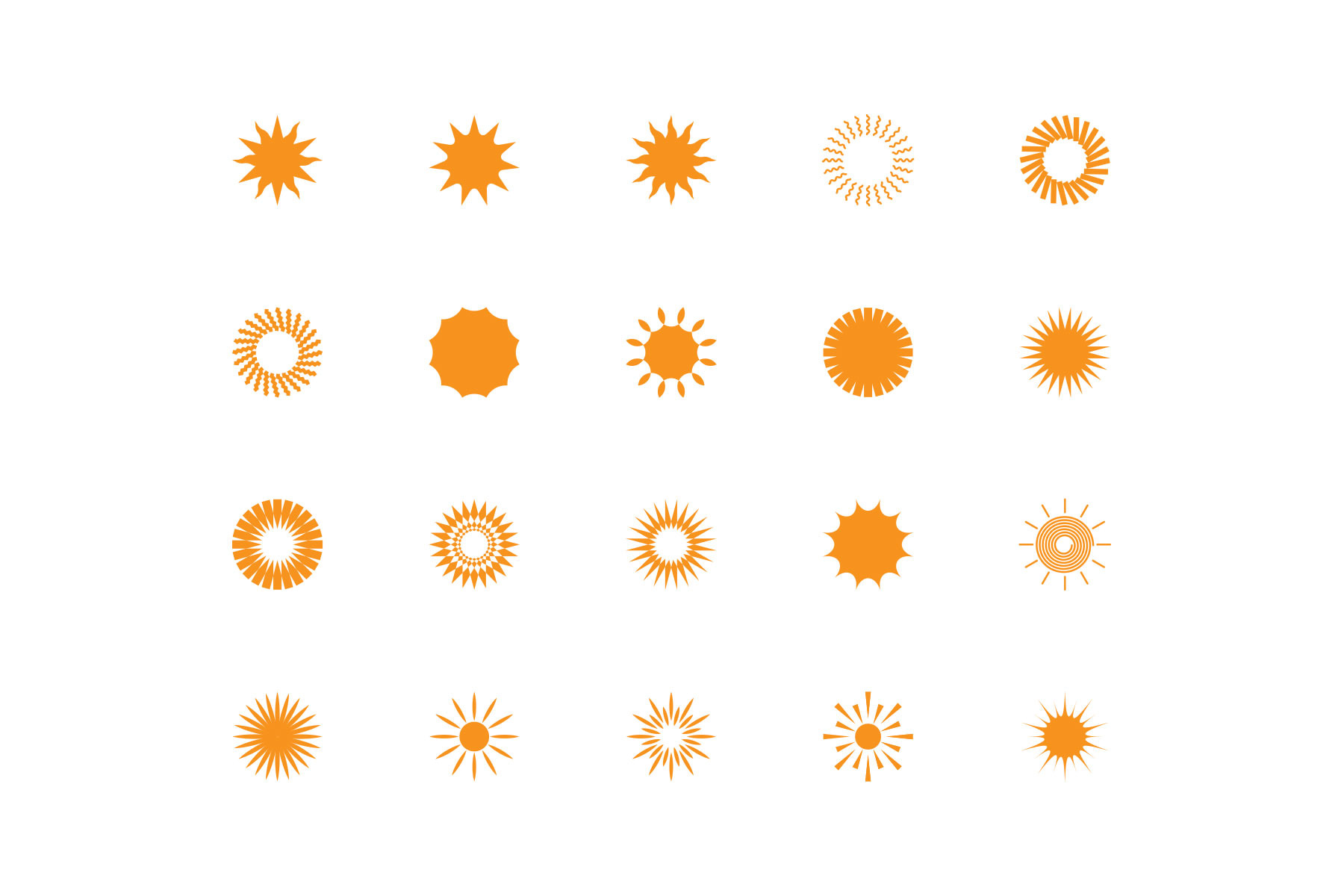 20 Sun Designs - SVG, EPS, PNG, an Illustration by Kessens