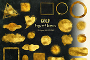 Gold Glitter Frames Tags and Labels, an Object Graphic by Drumla