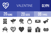 20 Valentine Glyph Icons, an Icon by IconBunny