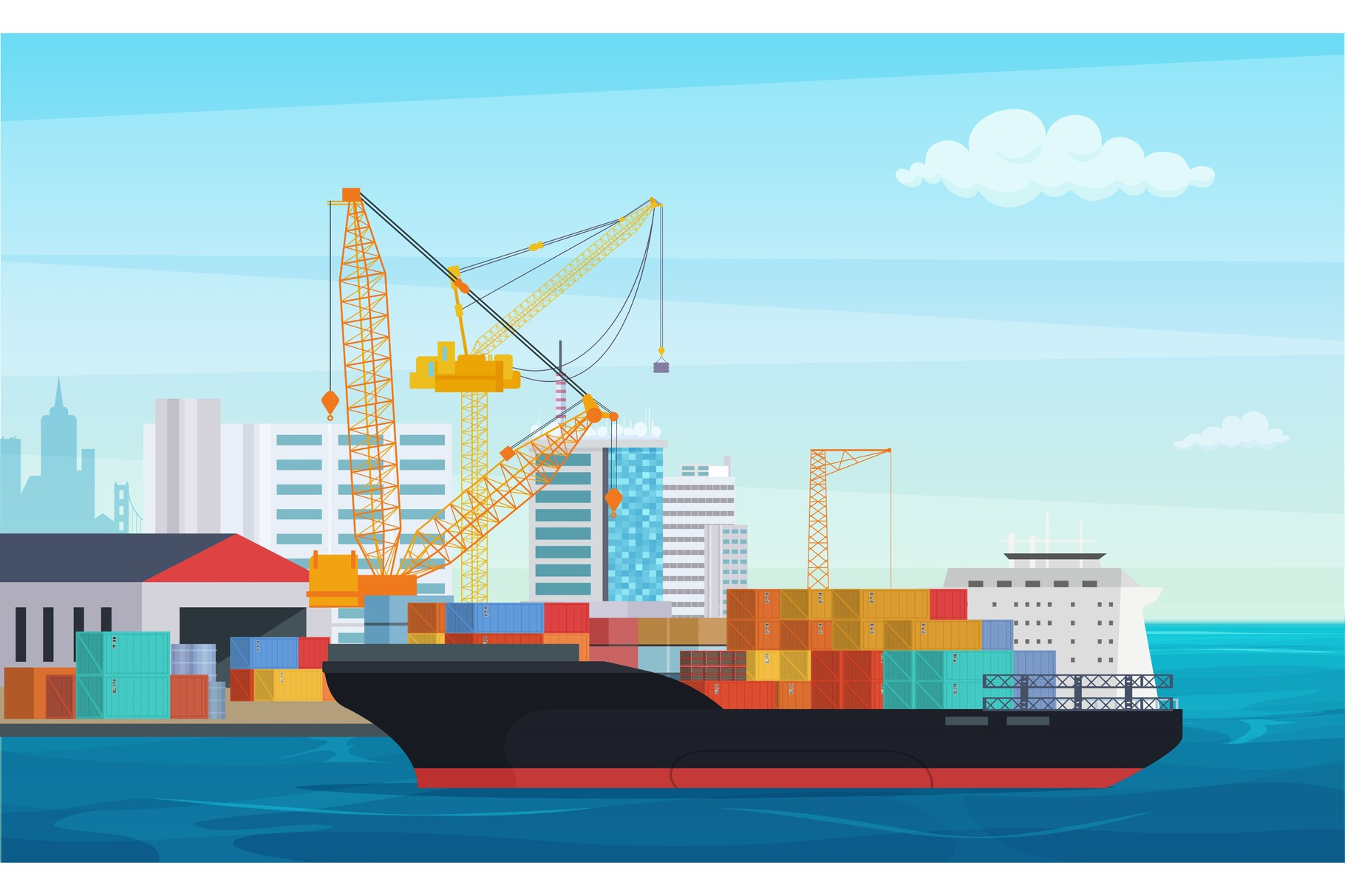 Logistics transportation ship, a Transportation Illustration by Lemberg ...