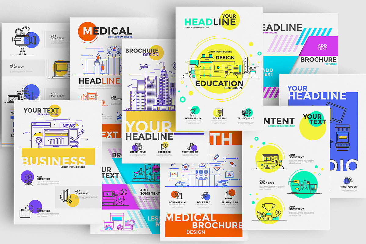 Flat Line Design Flyer Template, a Flyer Template by Creative Graphics
