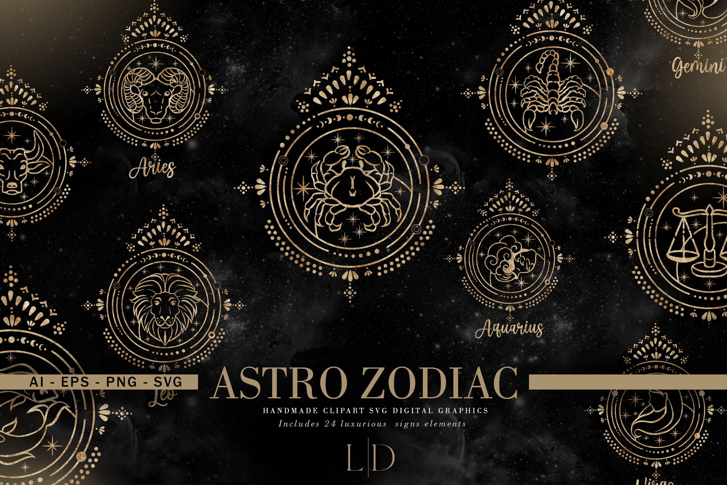 Astrology signs SVG/ Zodiac Sign SVG, an Illustration by Luiz da Rolt ...
