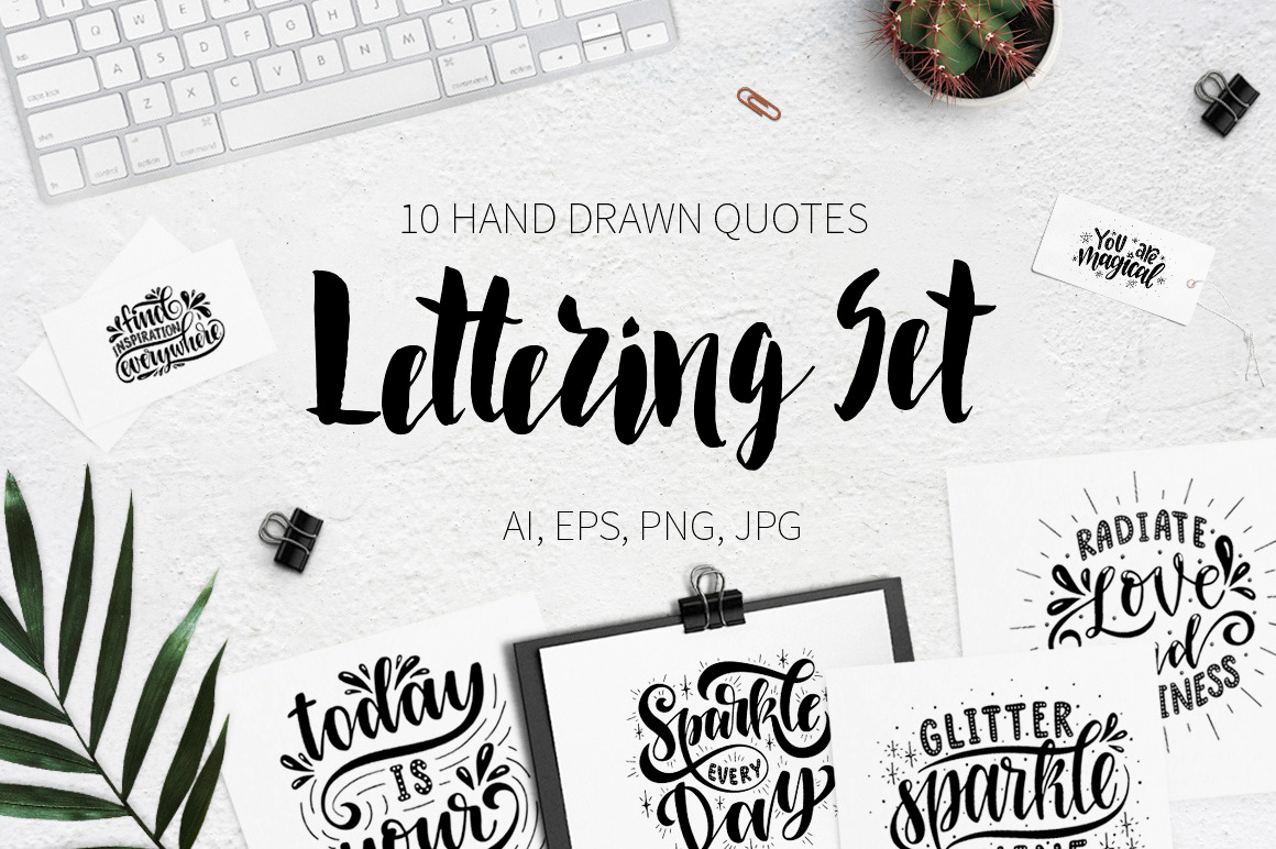 Lettering Set, a Decorative Illustration by NinaFedorova | Creative Market