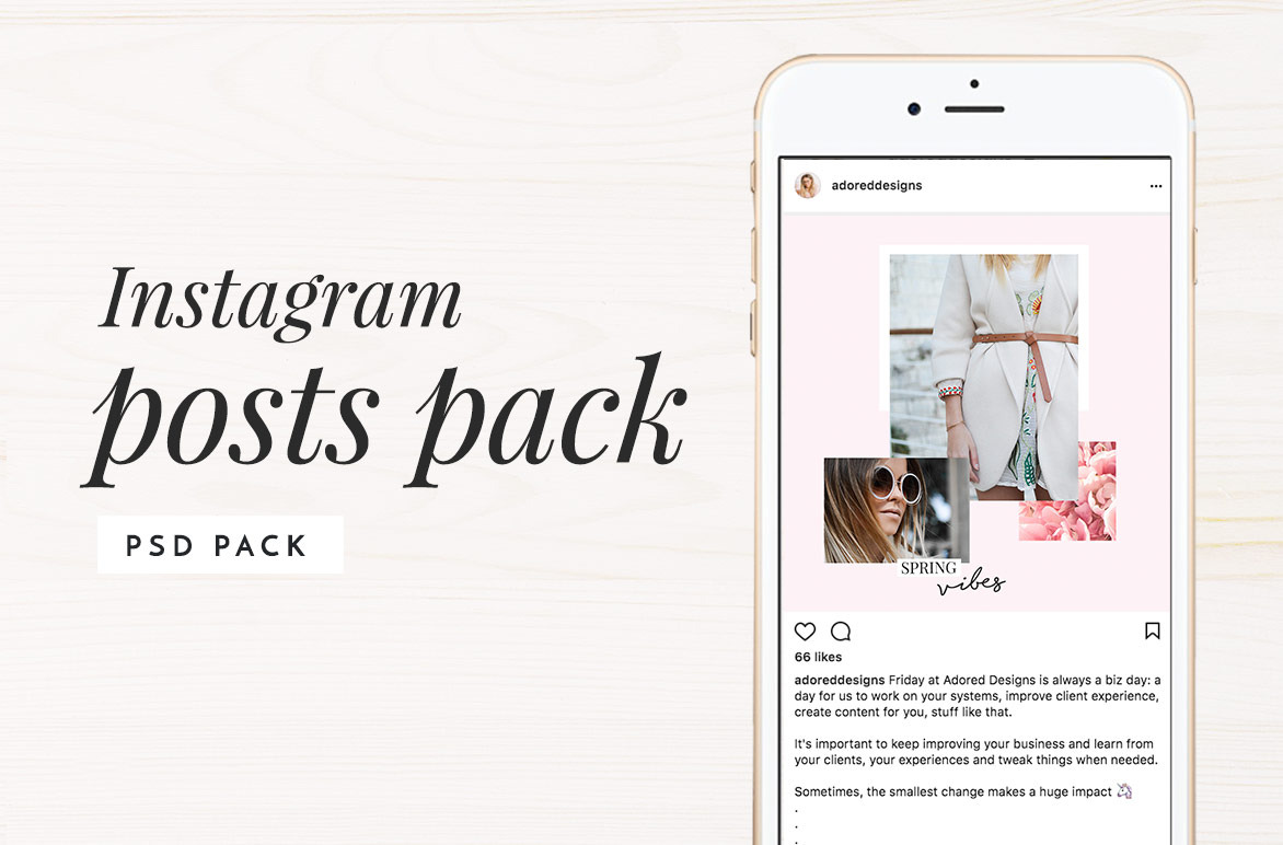 Instagram Posts Pack, a Social Media Template by AdoredDesigns.com