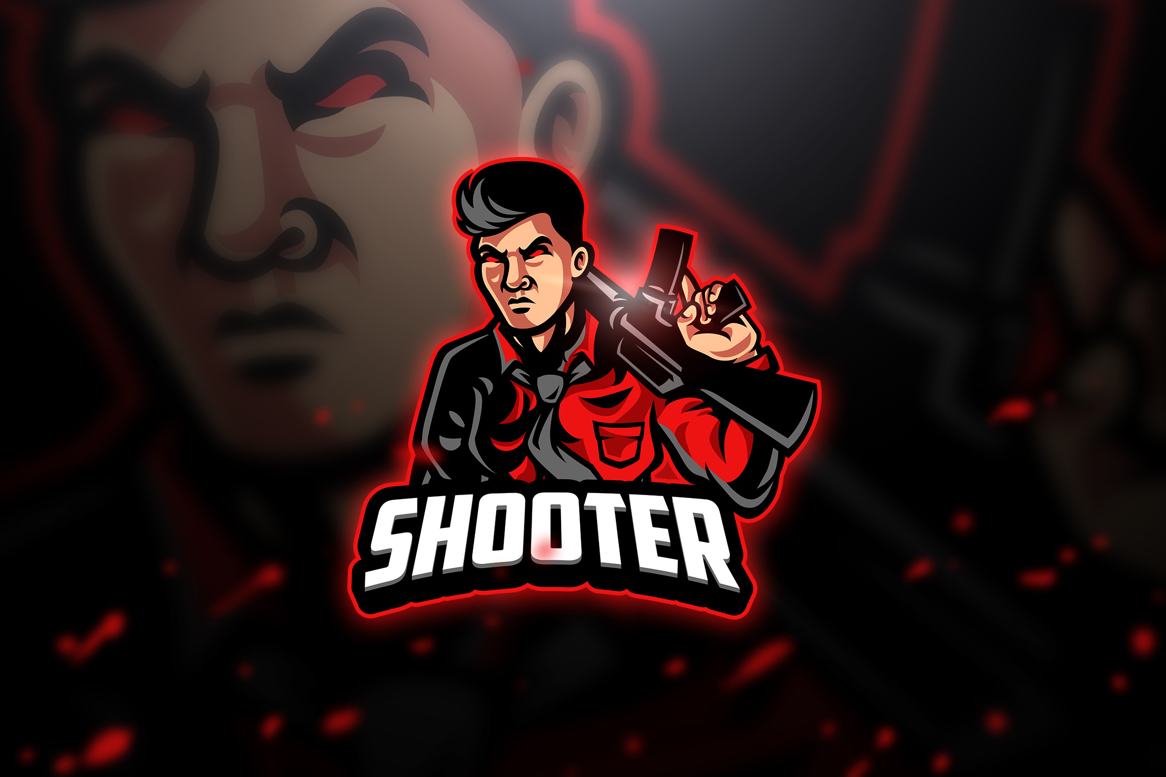 Shooter - Mascot & Esport Logo, a Branding & Logo Template by AQR Studio