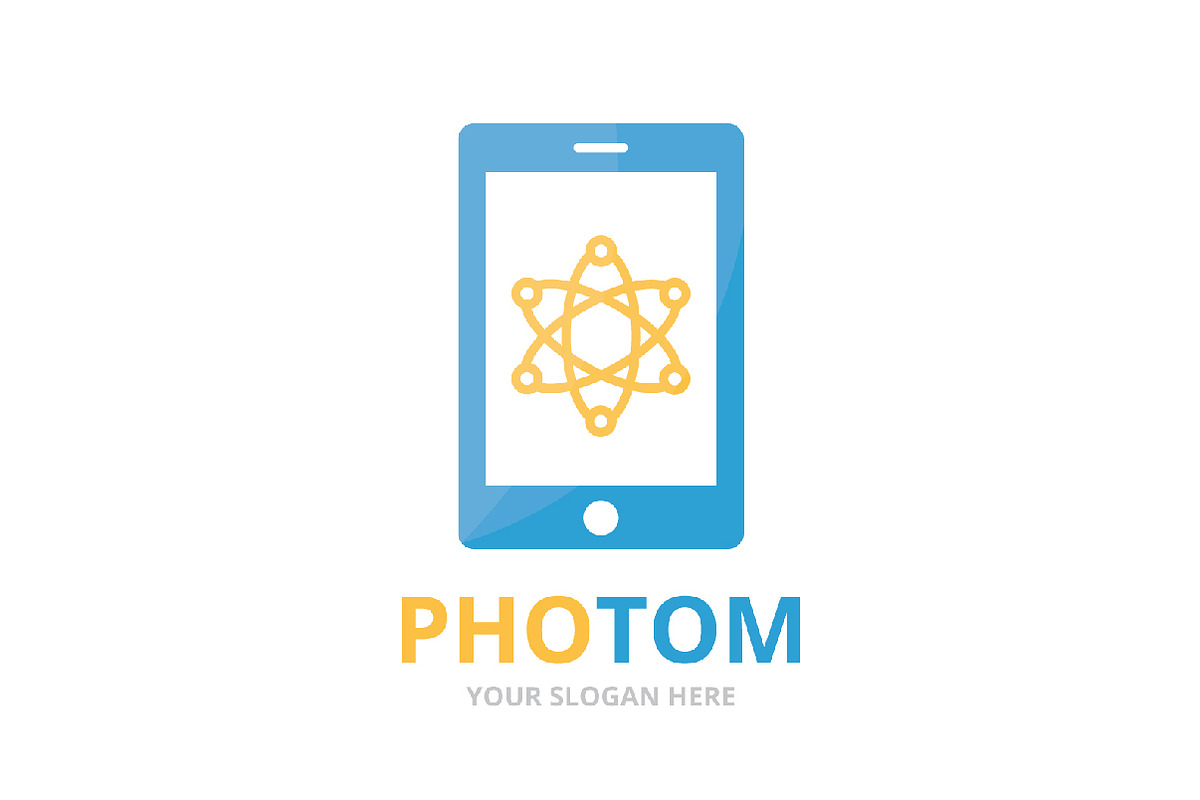 Vector atom and phone logo, a Branding & Logo Template by GraphiShop