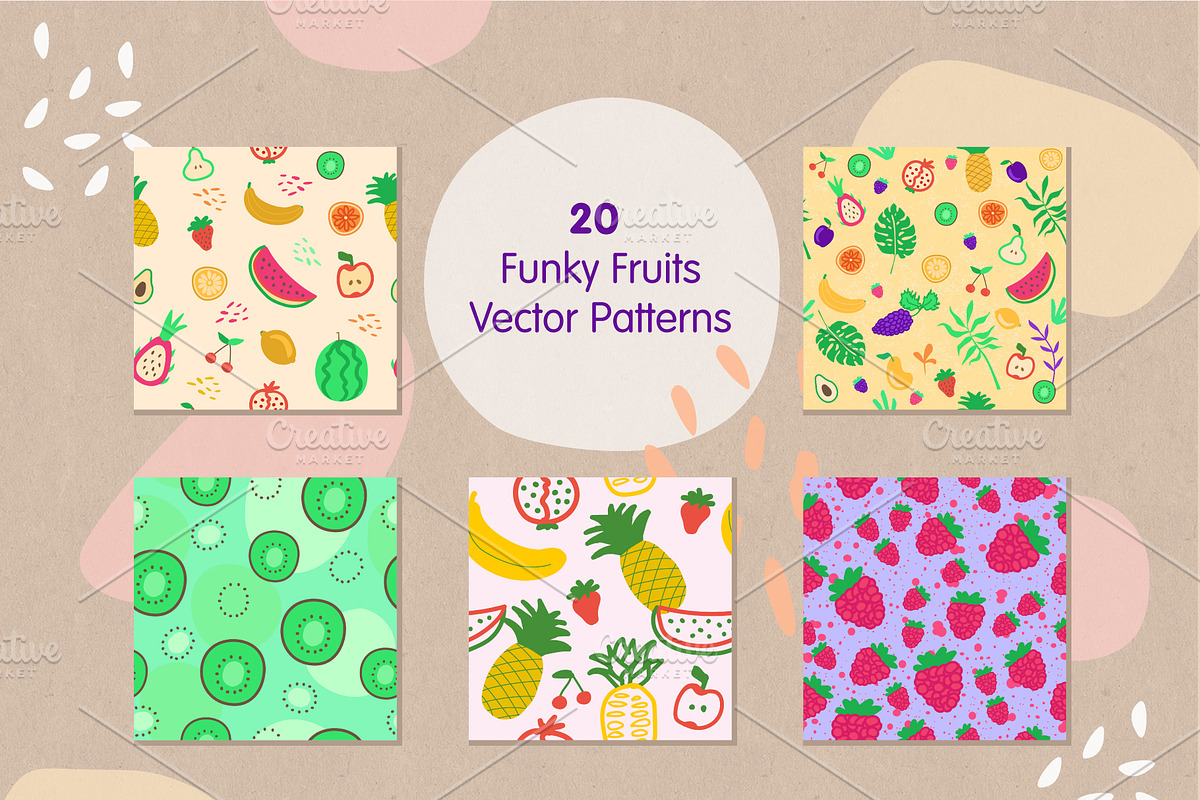 Funky Fruits, a Pattern Graphic by Antheia_Leia