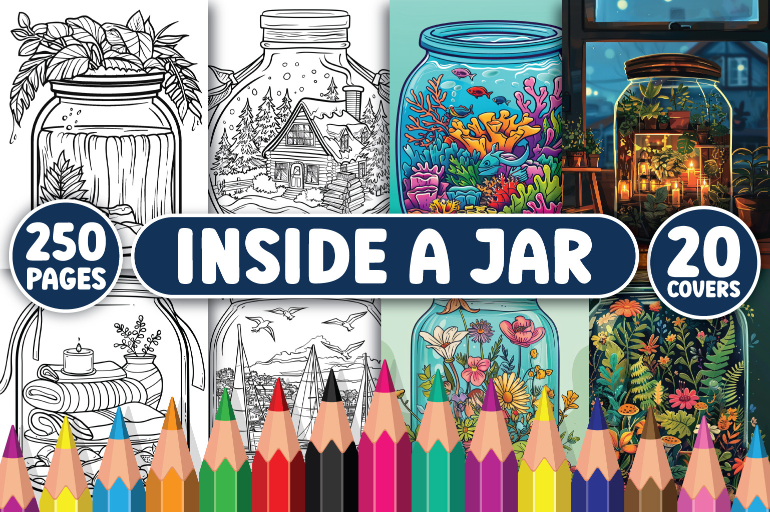 250 Inside a jar Coloring Pages