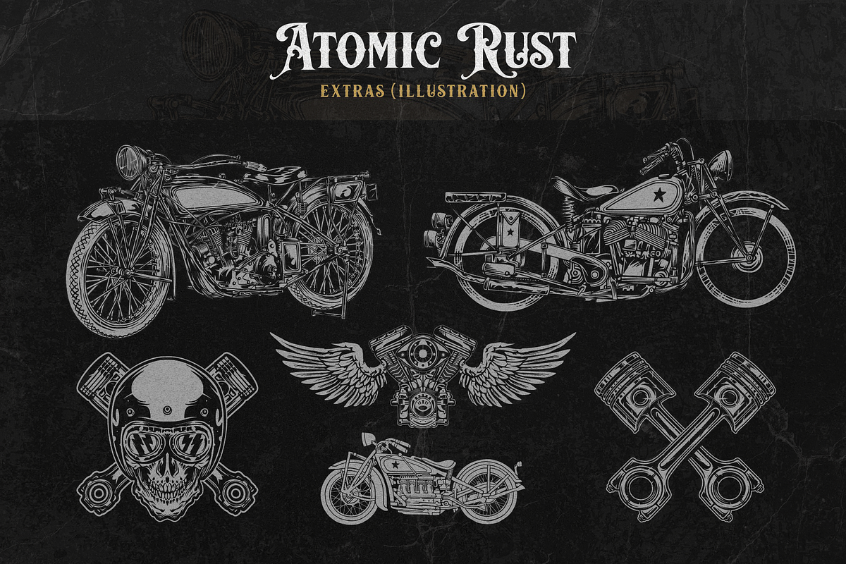 OKA - Atomic Rust, a Font by ilhamtaro