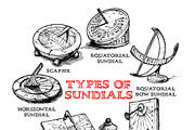 Set of different sundials, an Object Illustration by CatMadePattern