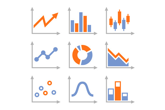 Simple Set of Diagram and Graphs, an Outline Icon by in8finity