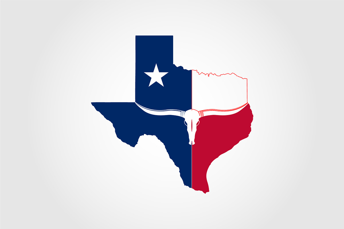 texas map logo with longhorn skull, a Branding & Logo Template by PrastHF
