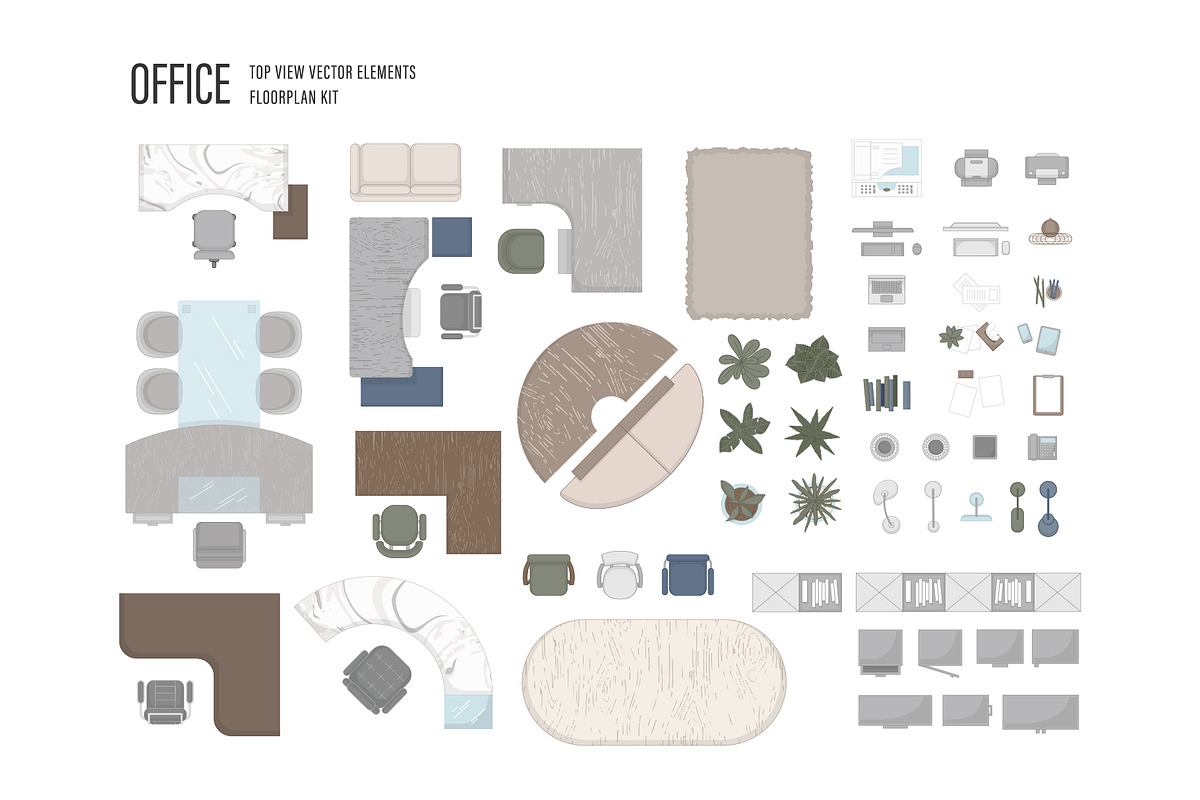 Floor Plan Kit, an Object Illustration by DesignerCandies