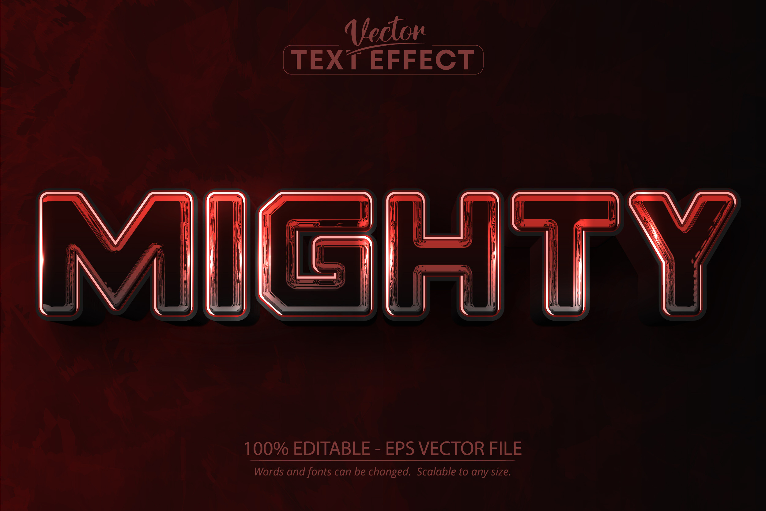Mighty text effect, shiny and brown, a Plug-in Add-On by designvectx