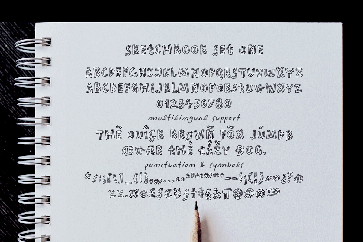 Sketchbook Set Font Collection