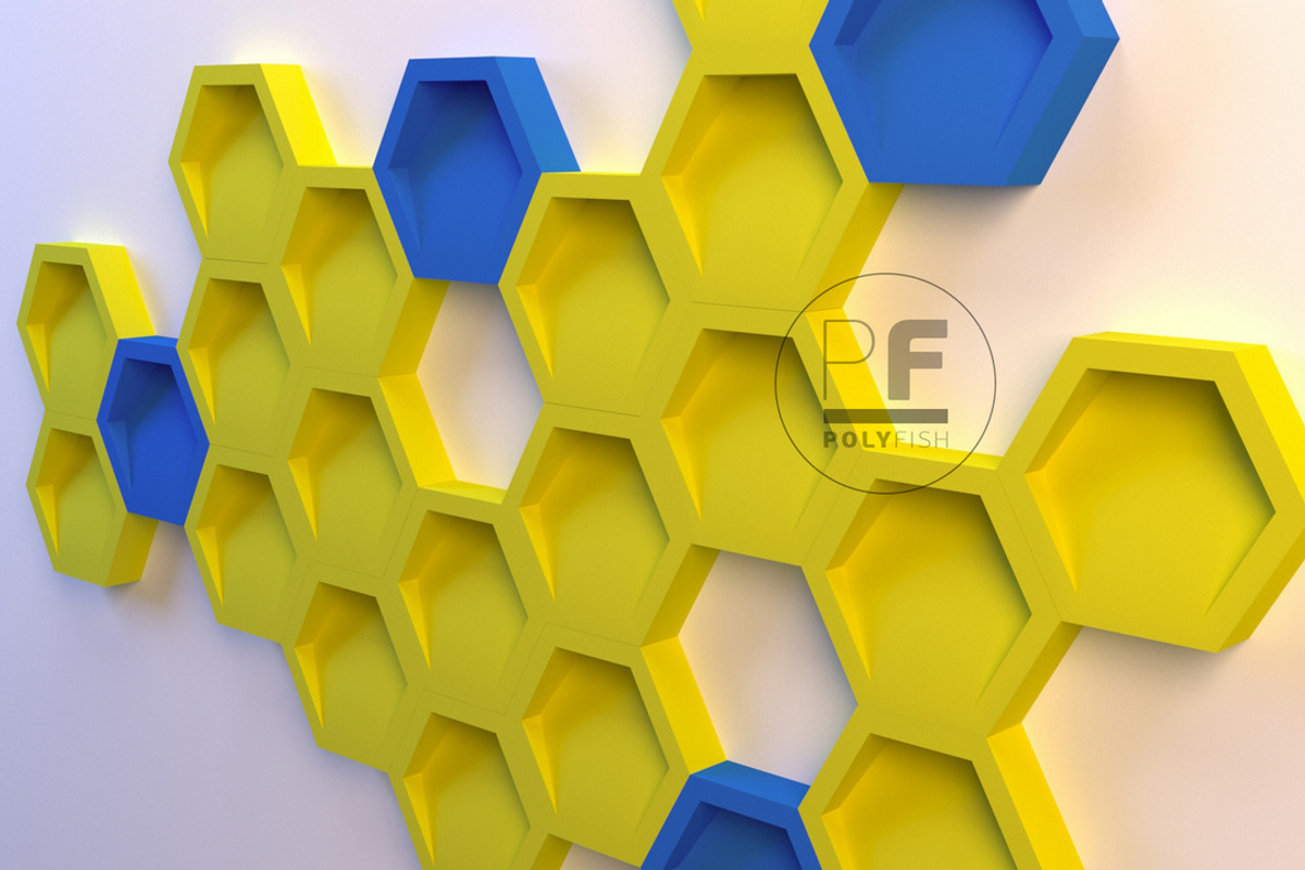 DIY Honeycomb Set 3D model template, a Graphic by PolyFish