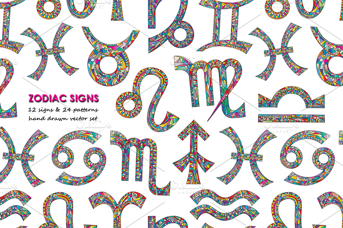 Zodiac signs collection, an Object Graphic by xgart