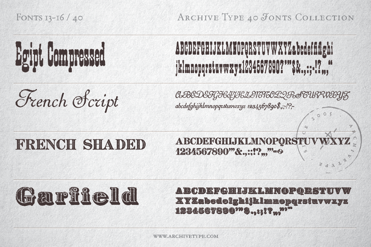 40 Archive Fonts Collection, a Script Font by Archive Type Fonts