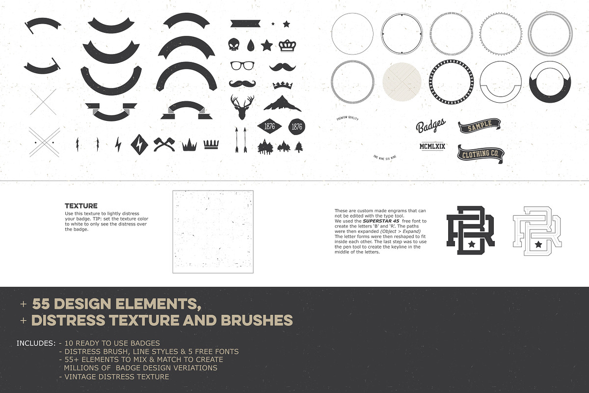 The ROUND BADGE pack, a Branding & Logo Template by PrePress Toolkit ...