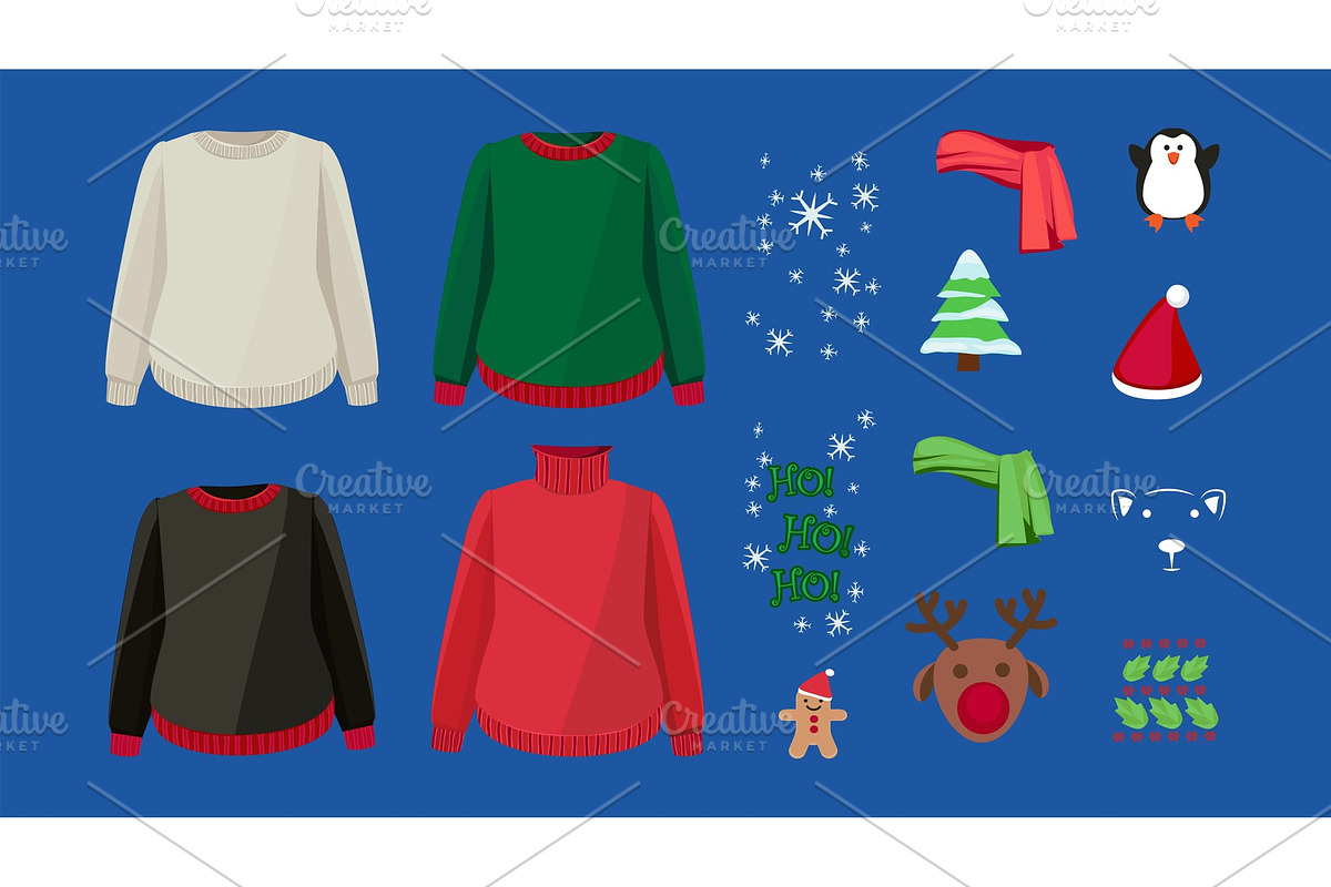 Ugly sweater design kit. Warm, a Background Graphic by Onyx